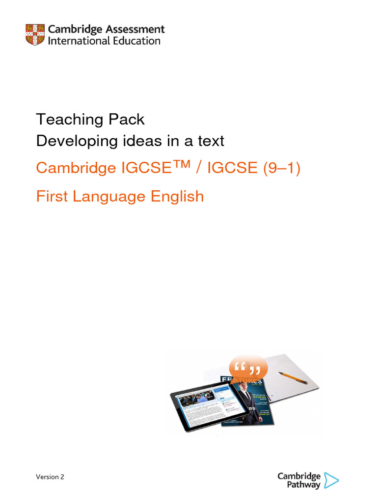 Developing Ideas in A Text | PDF | Learning | Thought