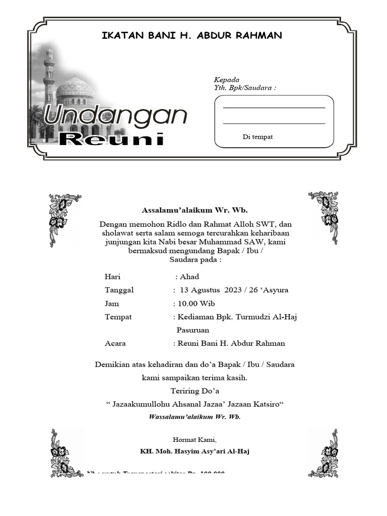 Undangan Reuni | PDF