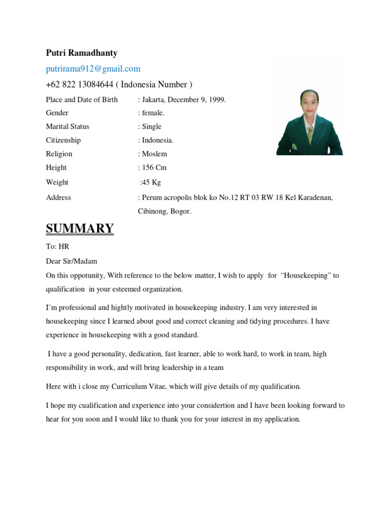 Putri Ramadhanty CV 12 | PDF | Learning