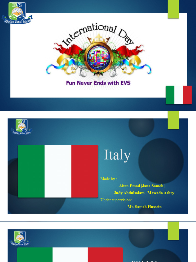 Italy Presentation For The International Day | PDF