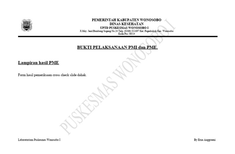 3914 Bukti Pelaksanaan PME, PMI | PDF