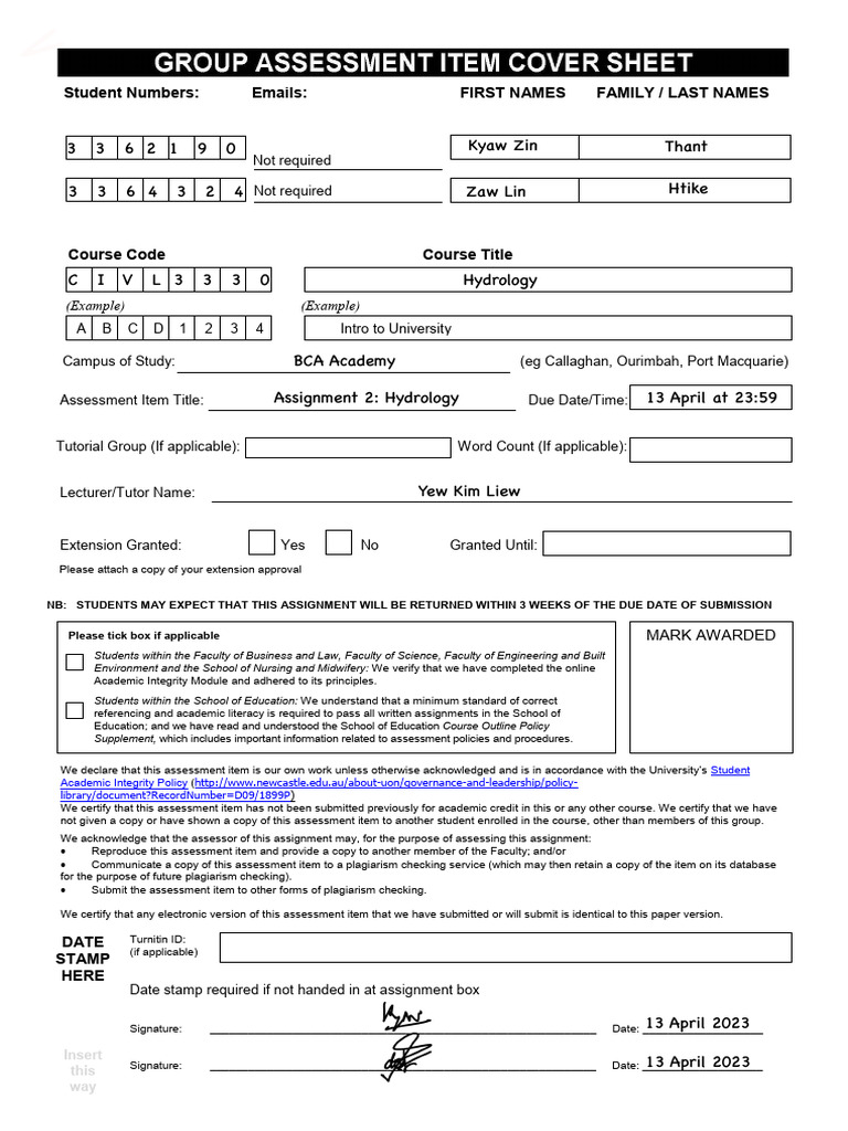 Assignment 2 Hydrology Pdf Turnitin