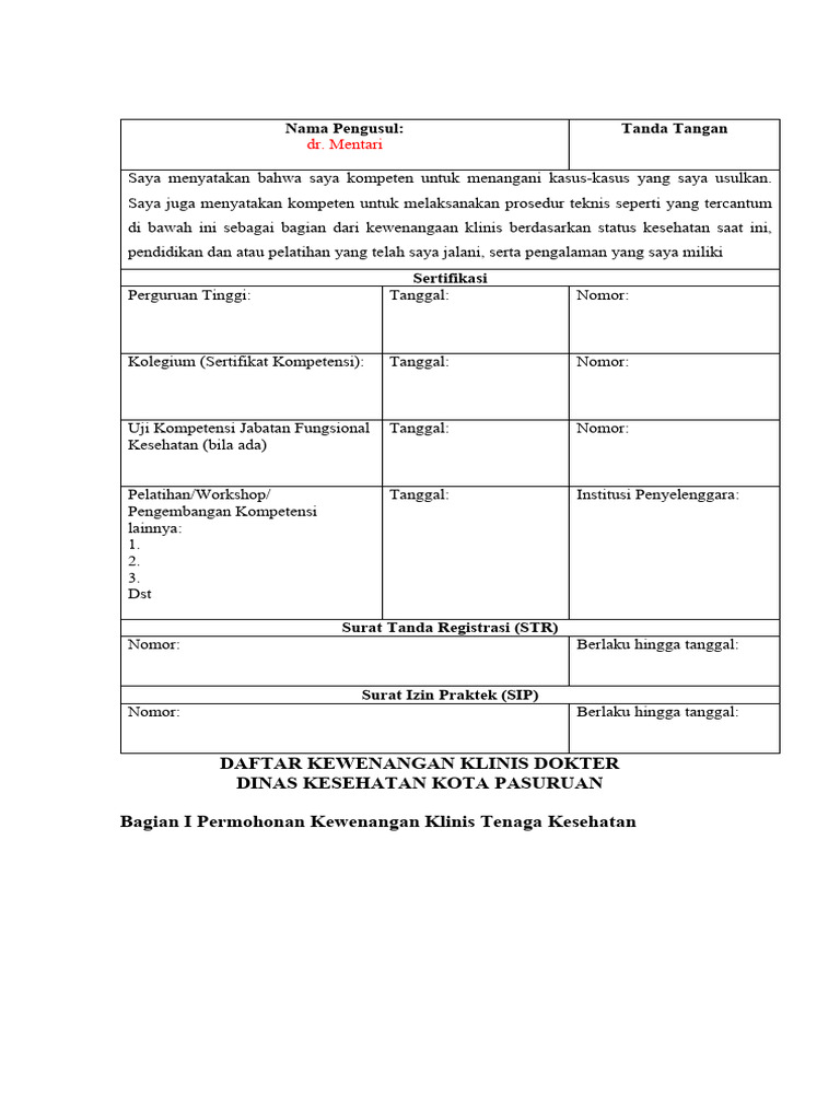 3a.FORM KREDENSIAL DOKTER | PDF