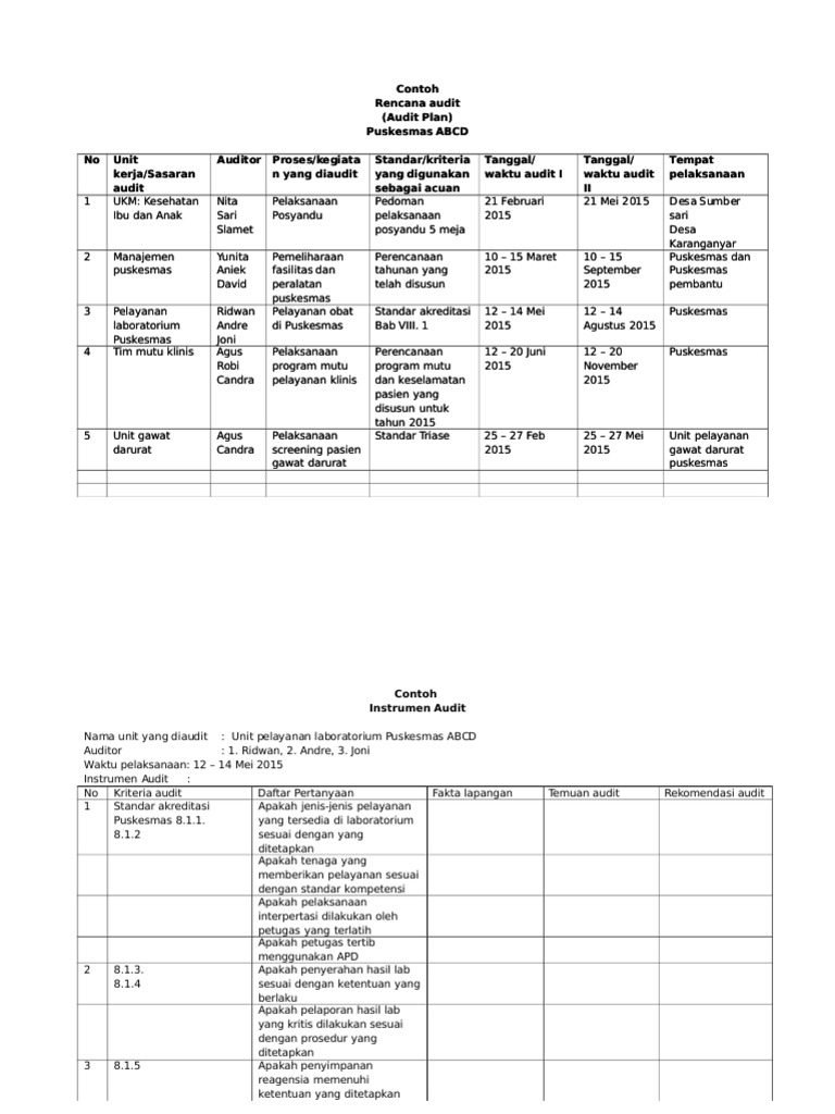AUDIT INTERNAL_audit-plan-dan-instrumen-audit | PDF