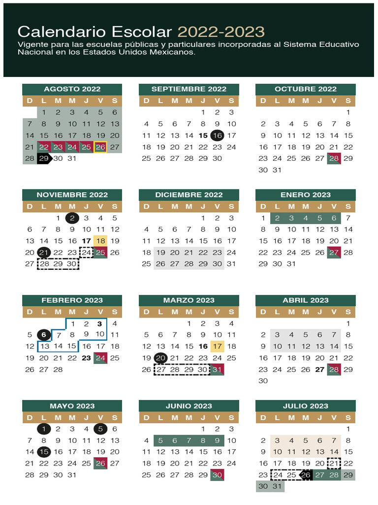 Calendario Escolar 2022-2023 SEP | PDF