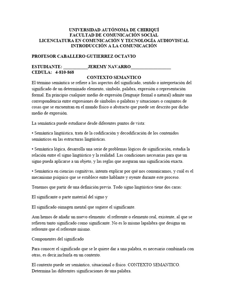 Contexto Semantico - Jeremy | PDF