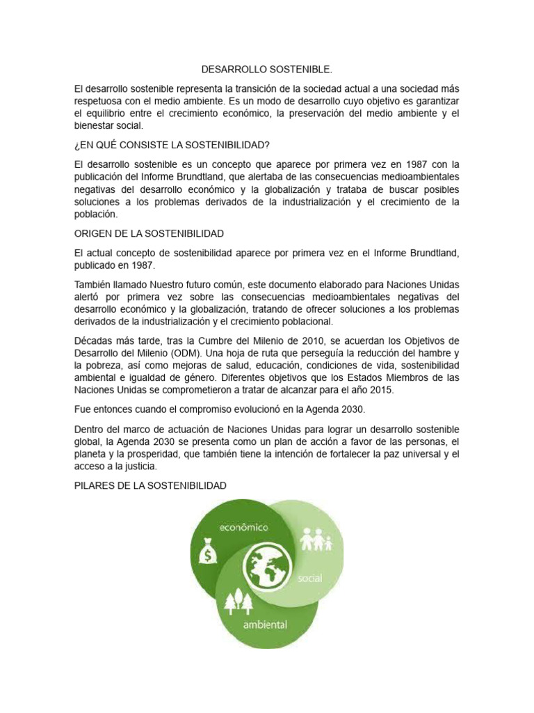 Desarrollo Sostenible | PDF | Sustentabilidad | Desarrollo sostenible
