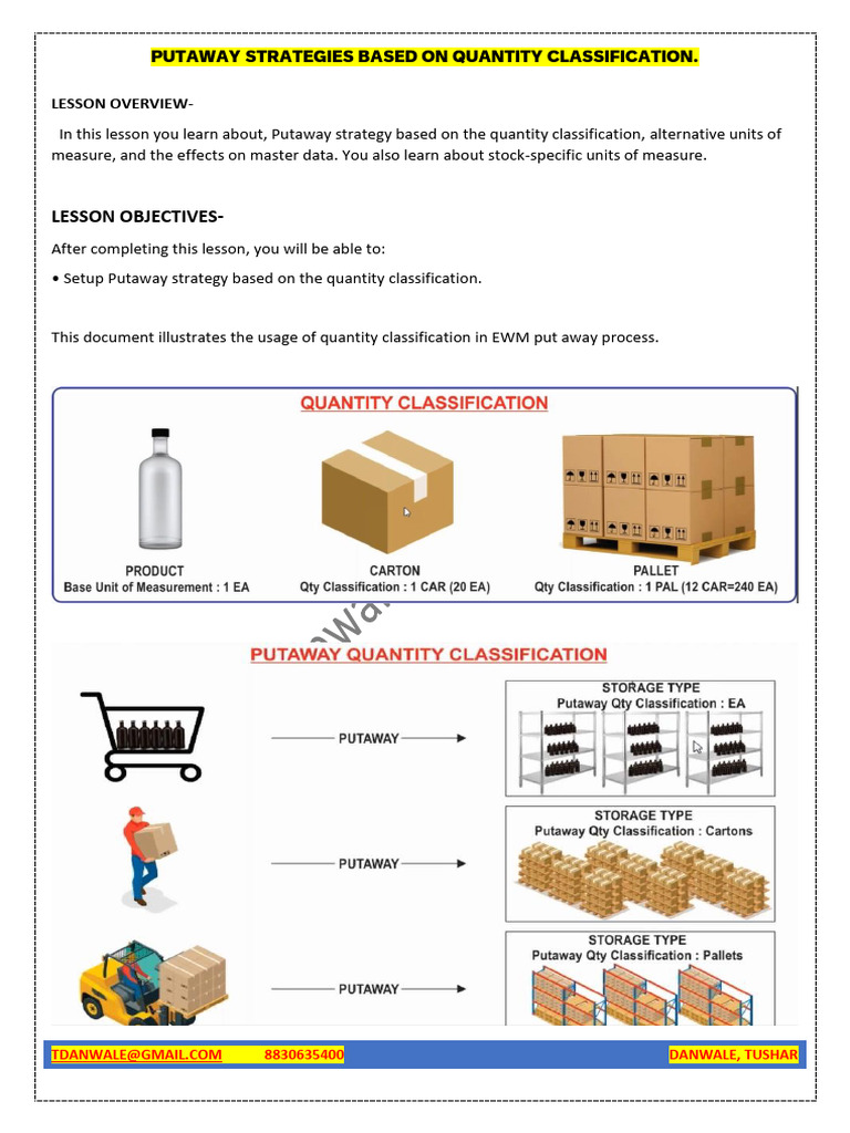 PUTAWAY STRATEGIES BASED ON QUANTITY CLASSIFICATION | PDF | Quantity ...