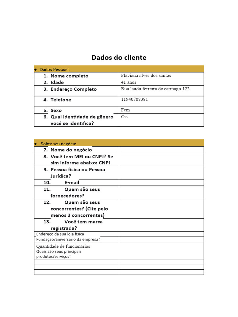 Dados Do Cliente | PDF | Carreira e Crescimento | Autoajuda
