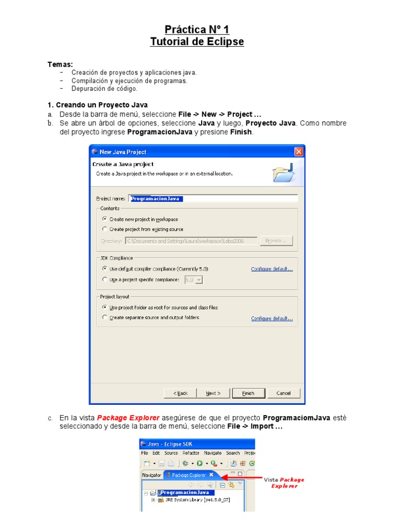 Guía de Eclipse para Programación Java | PDF | Eclipse (software ...