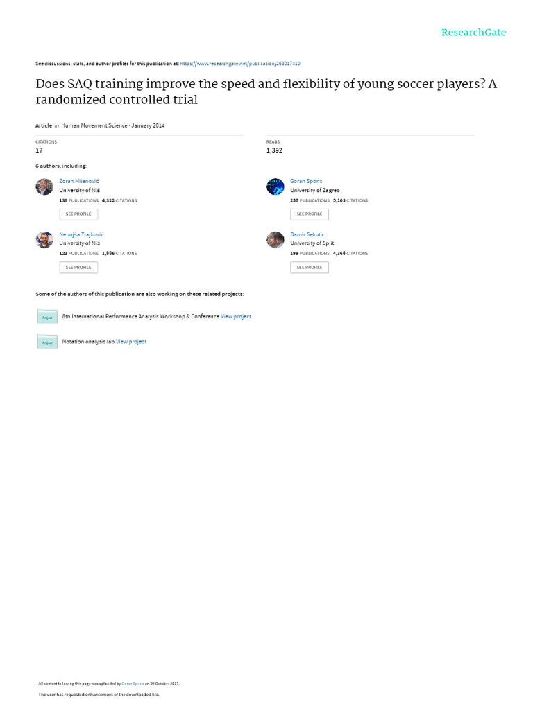 Does SAQ Training Improve The Speed and Flexibilit | PDF