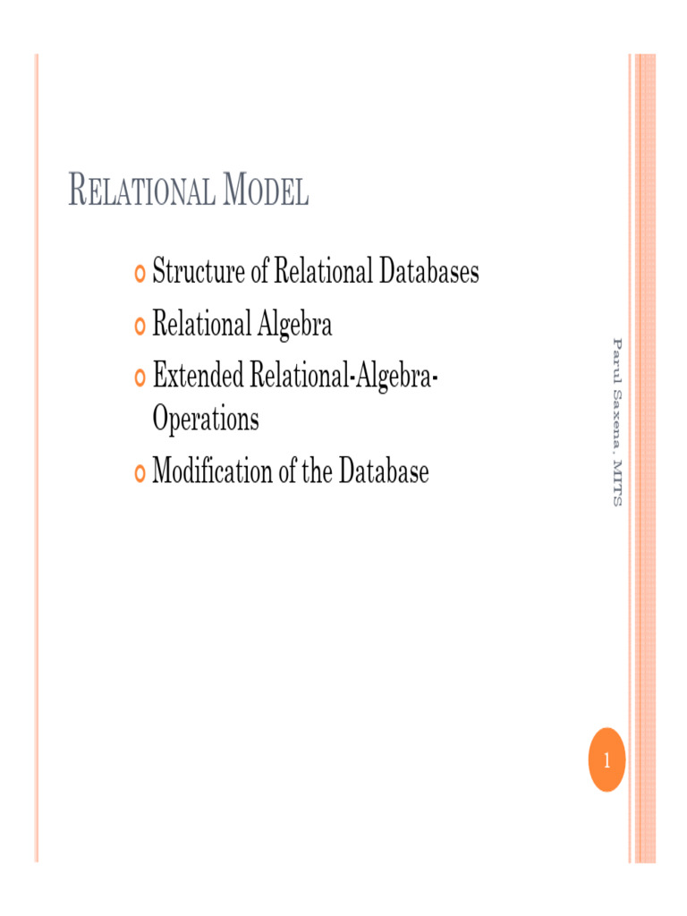 L-4 Relational Model DBMS | PDF