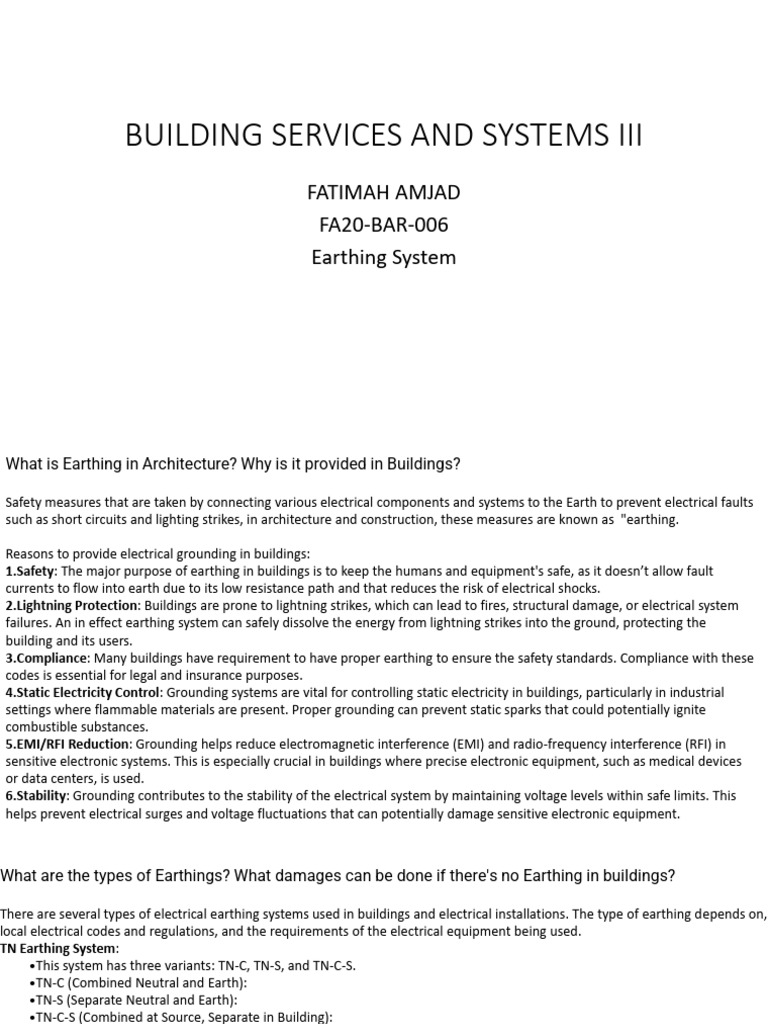 Earthing System | PDF | Electrical Engineering | Electrical Equipment