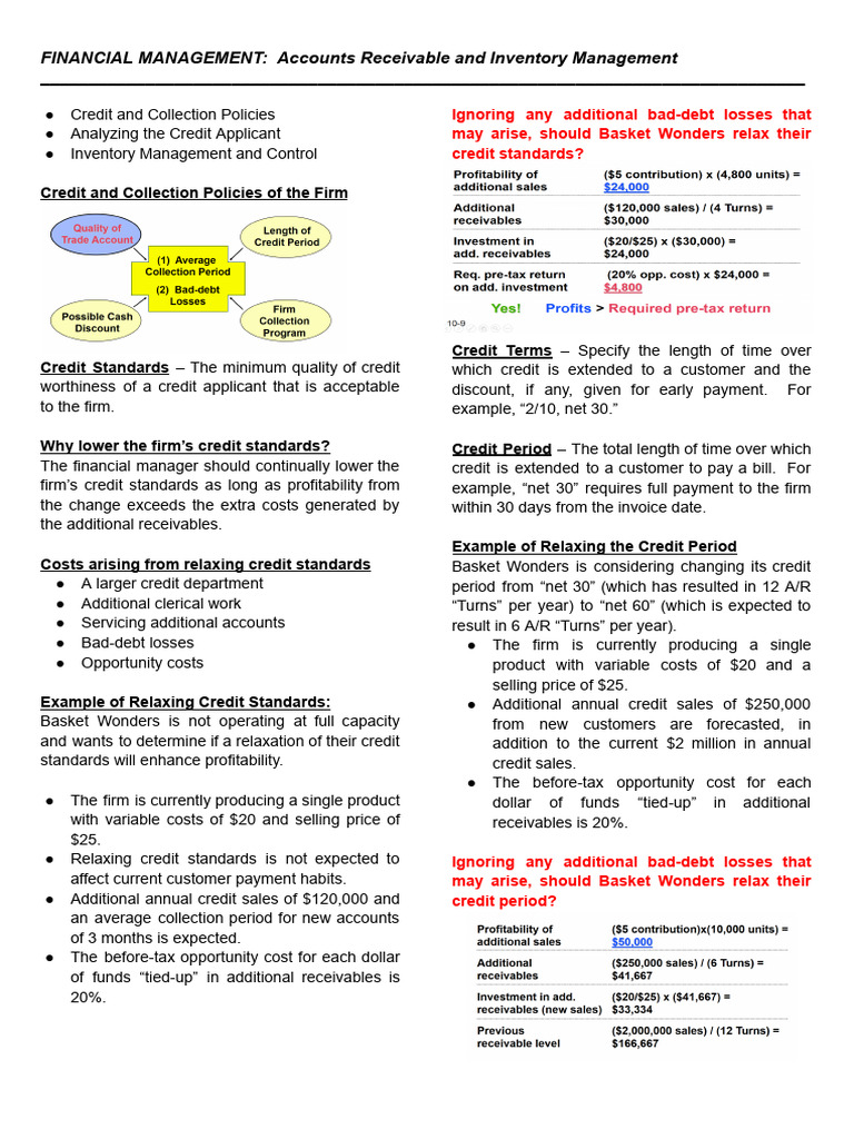 Accounts Receivable and Inventory Management | PDF | Inventory ...