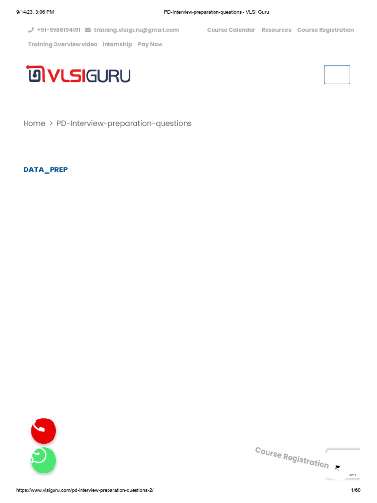 Pd Interview Preparation Questions Vlsi Guru Pdf