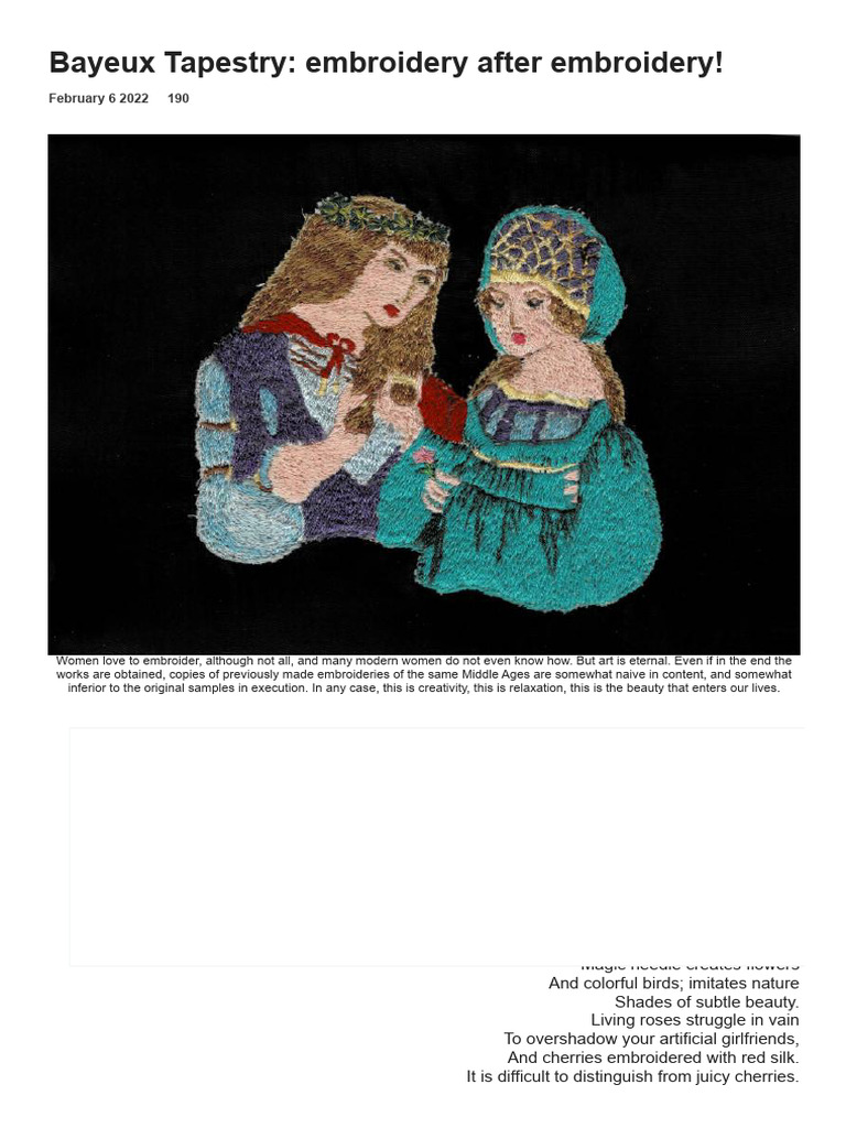 Bayeux Tapestry - Embroidery After Embroidery! | PDF