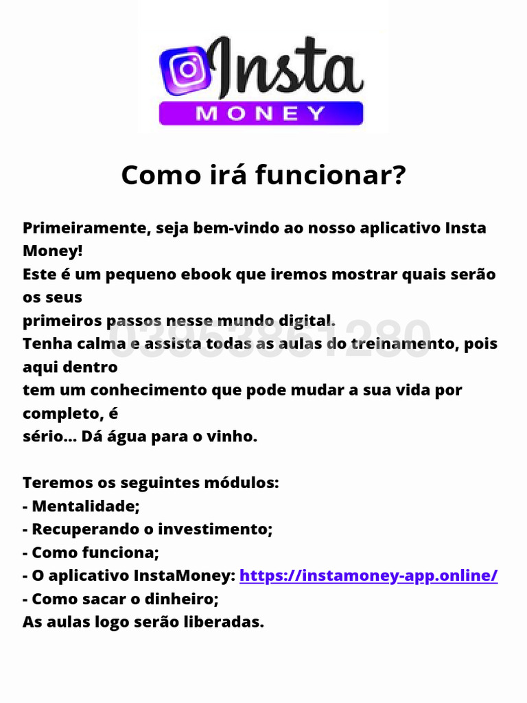 Guia Inicial do App Insta Money | PDF | Carreira e Crescimento | Negócios