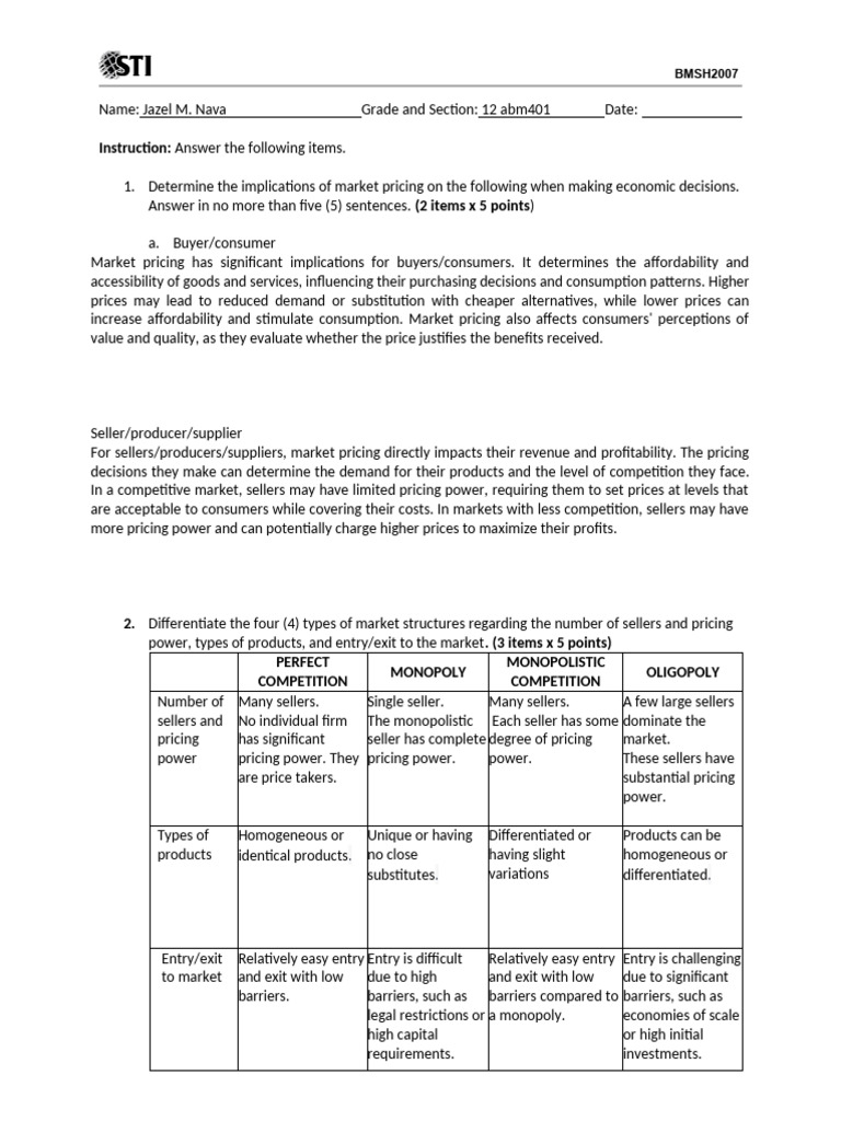 03 Activity 1 | Download Free PDF | Market Power | Monopoly