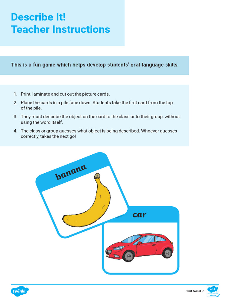 Roi L 53896 Oral Language Describe It Game Ver 2 | PDF