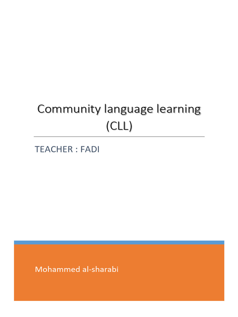 Community Language Learning | PDF | Human Communication | Cognition Community Language Learning | PDF | Human Communication | Cognition