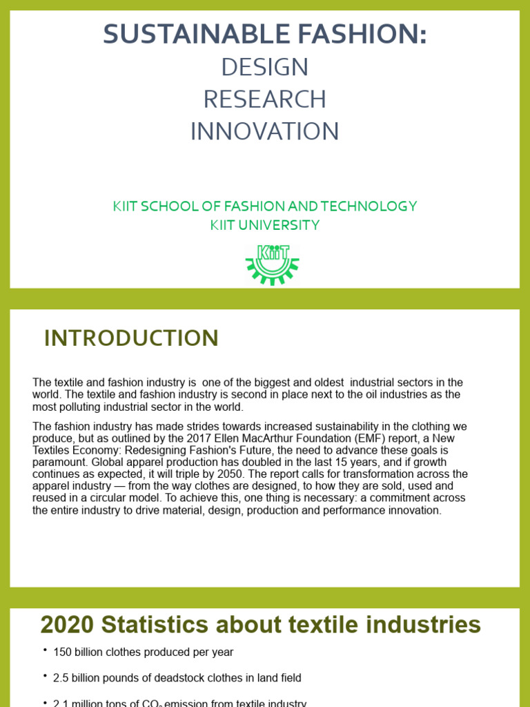 Sustainable Fashion (Design Research & Innovation) PPT 3 | PDF ...