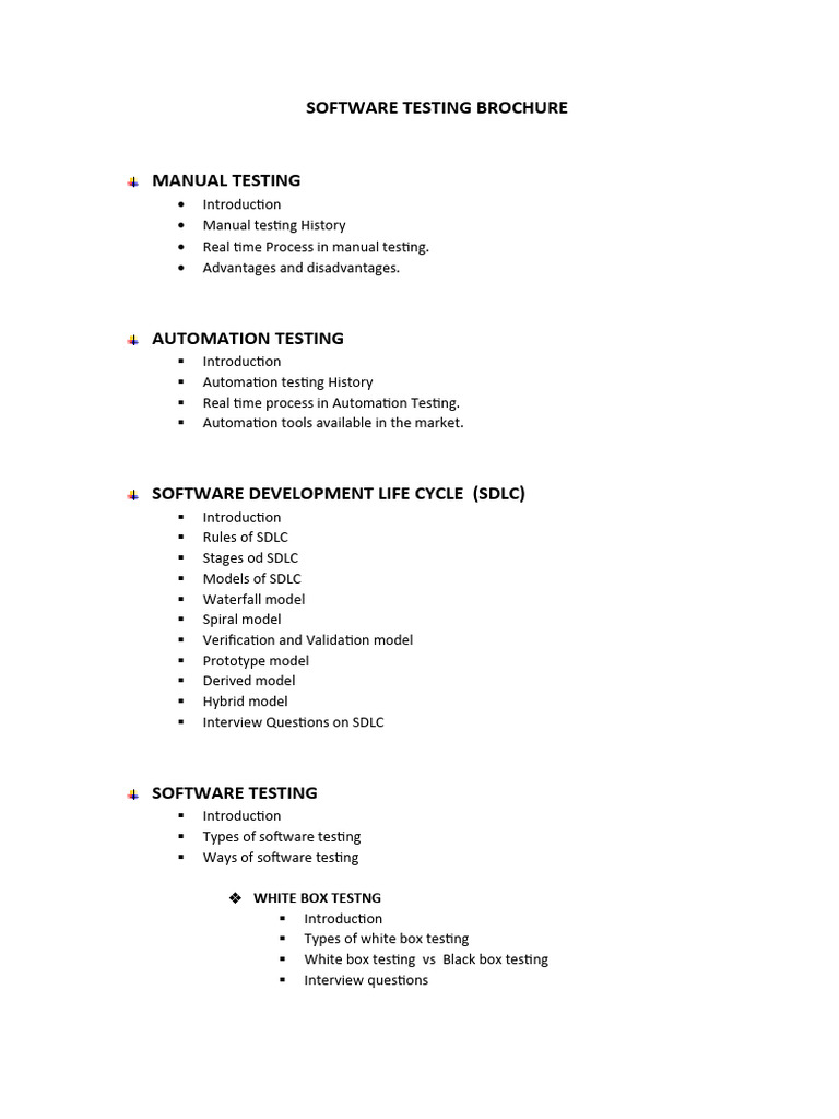 Software Testing Brochure | PDF