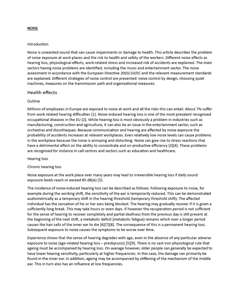Exposure To Noise in Electrical Installations | PDF