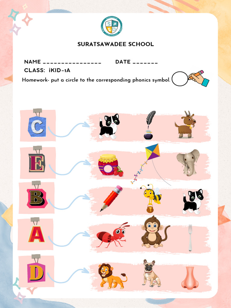 Phonics Homework for iKID-1A | PDF