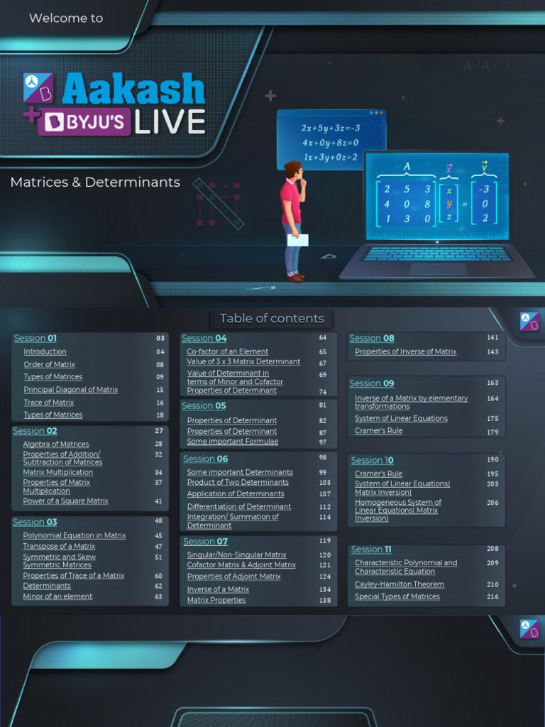 Matrices and Determinants Notes English | Download Free PDF ...