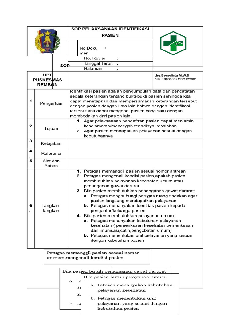 Sop Pelaksanaan Identifikasi Pasien | PDF