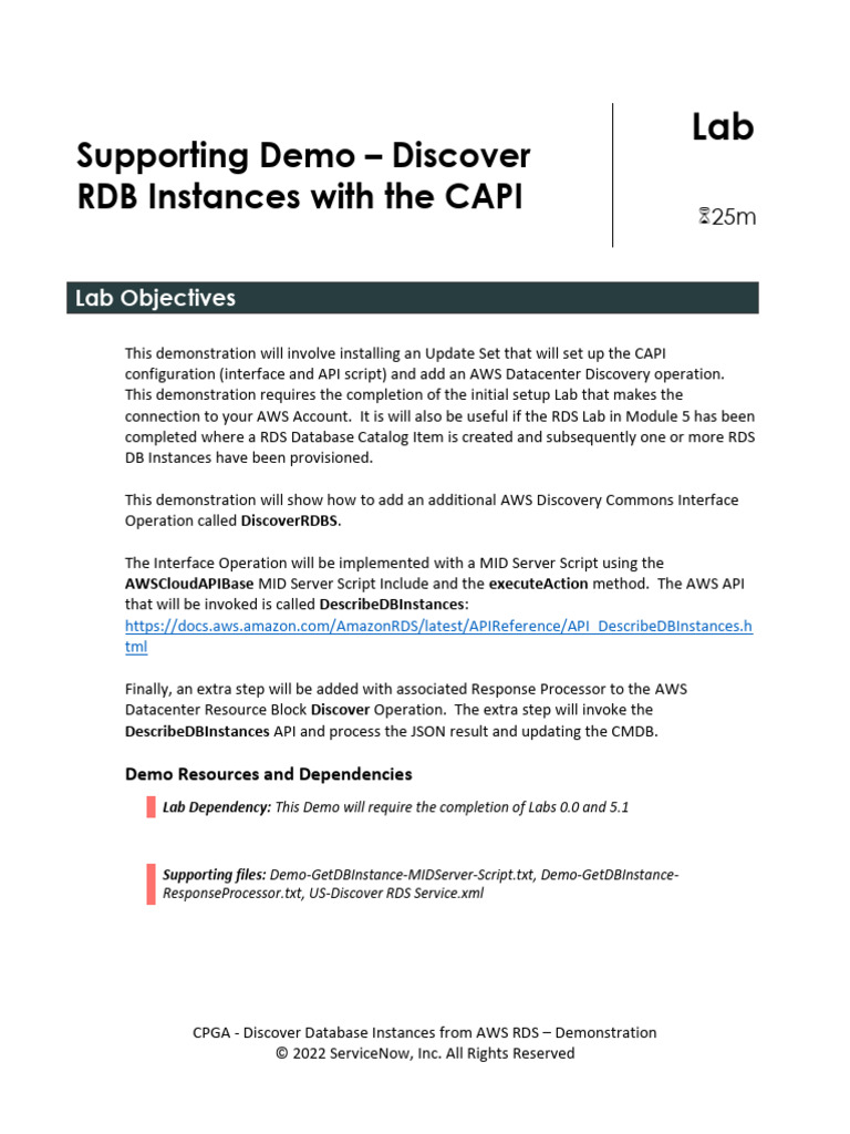 Optional Lab - Discover RDS DBs | PDF