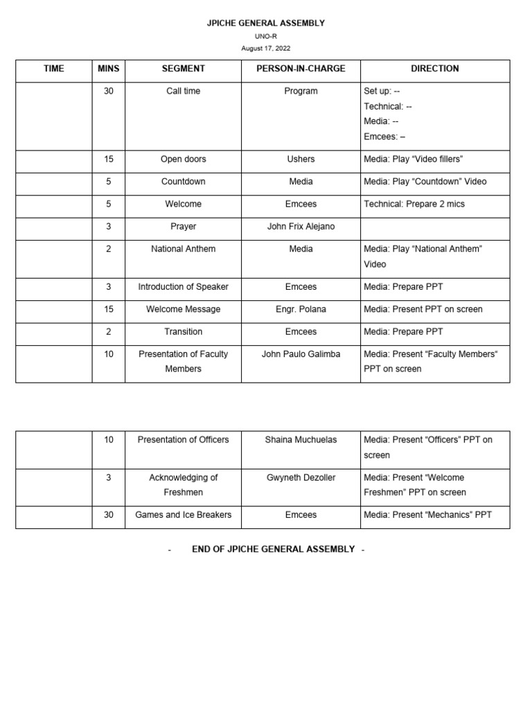 General Assembly Program Flow Pdf 