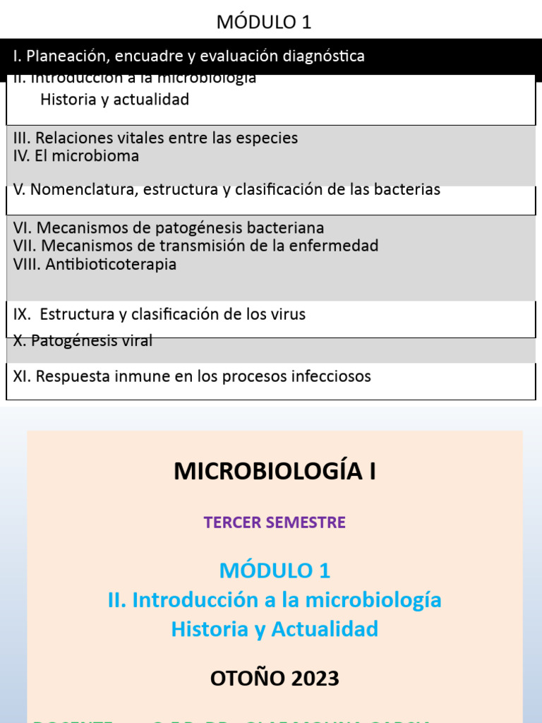 Microbiología I Módulo 1 Cap I MC Otoño 2023 | PDF | Microorganismo | Microscopio
