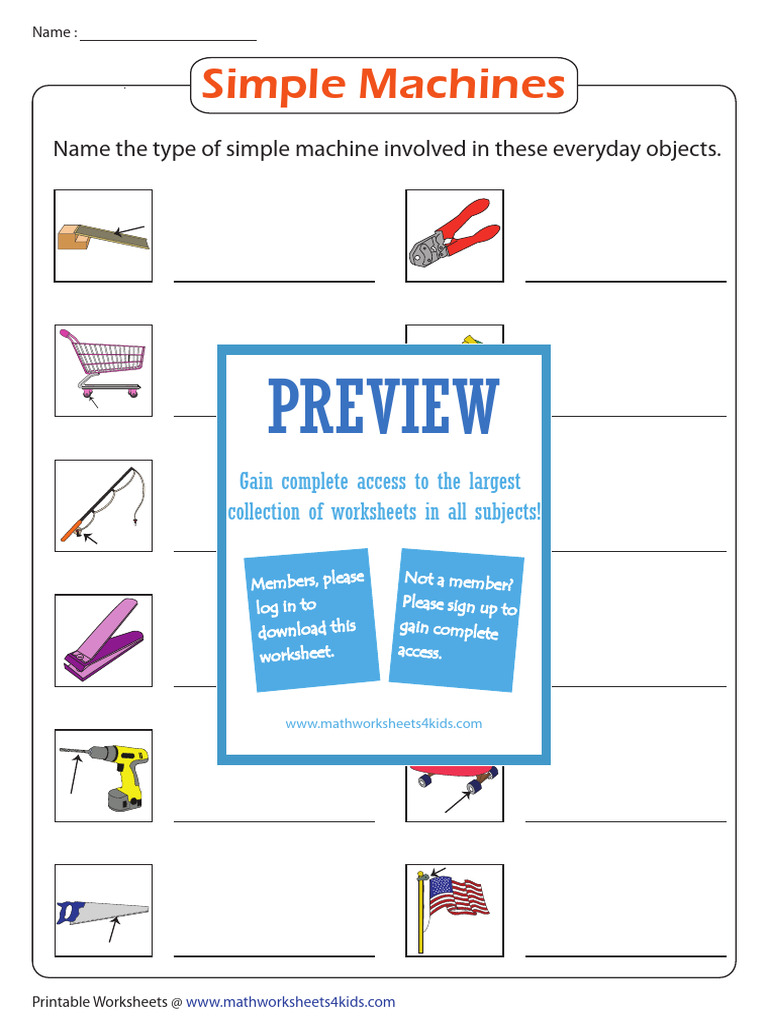 Simple Machine Worksheet | PDF