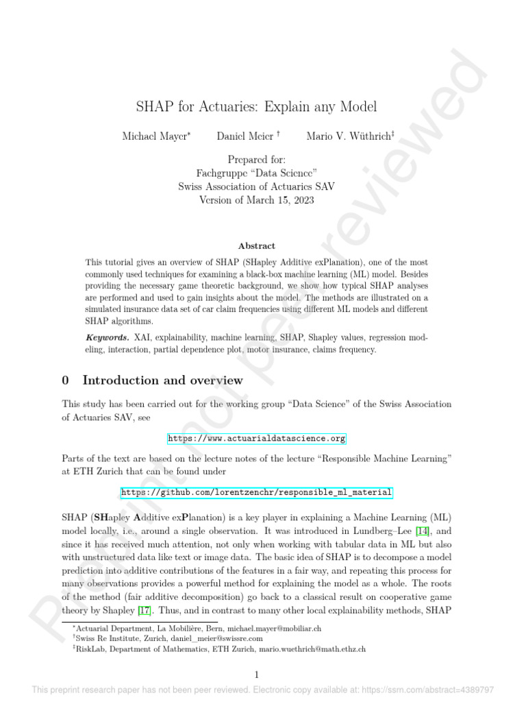 SHAP For Actuaries: Explain Any Model | PDF | Regression Analysis | Linear Regression