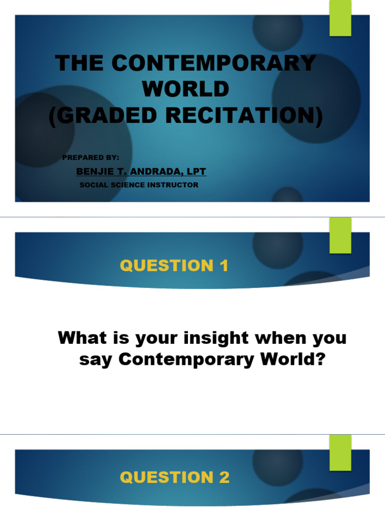 The Contemporary World | PDF