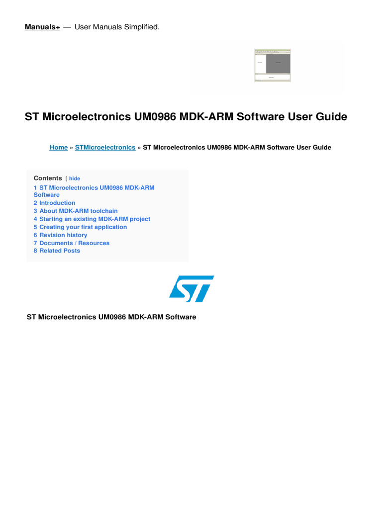 Um0986 MDK Arm Software Manual | PDF