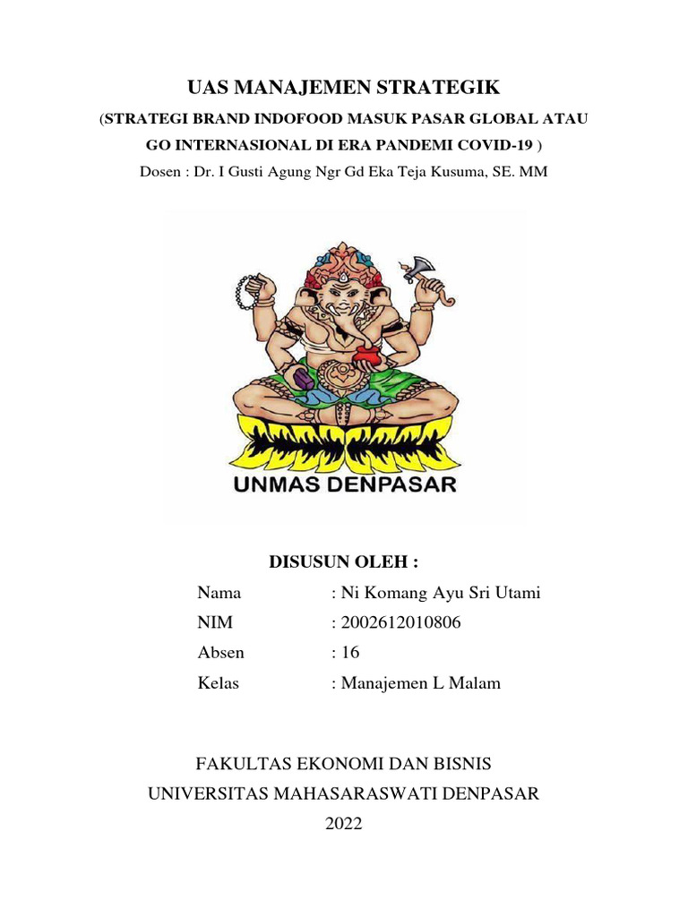 16_Ni Komang Ayu Sri Utami_UAS Manajemen Strategik | PDF