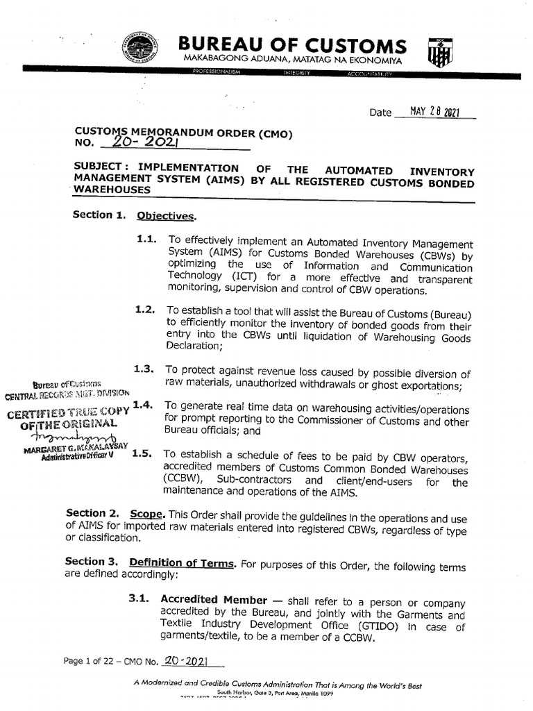 Cmo-20-2021-Aims System | PDF