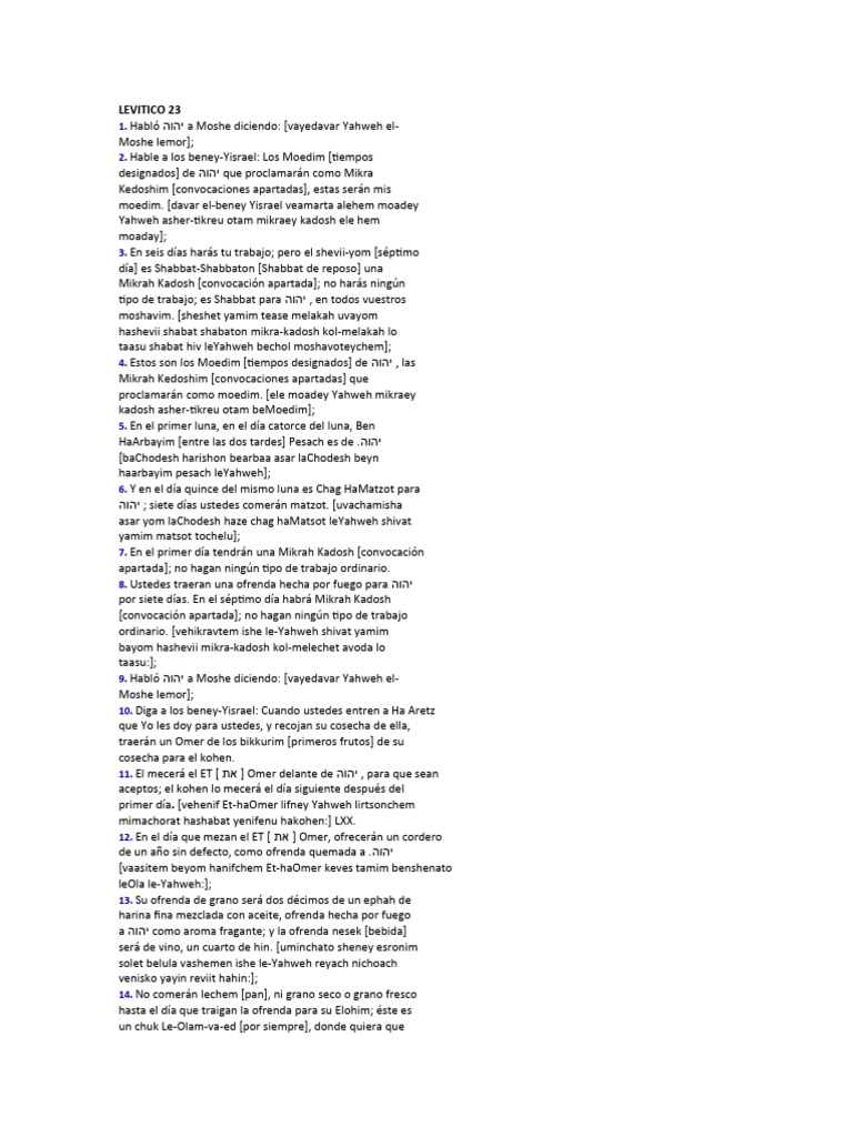 Levitico 23 | PDF
