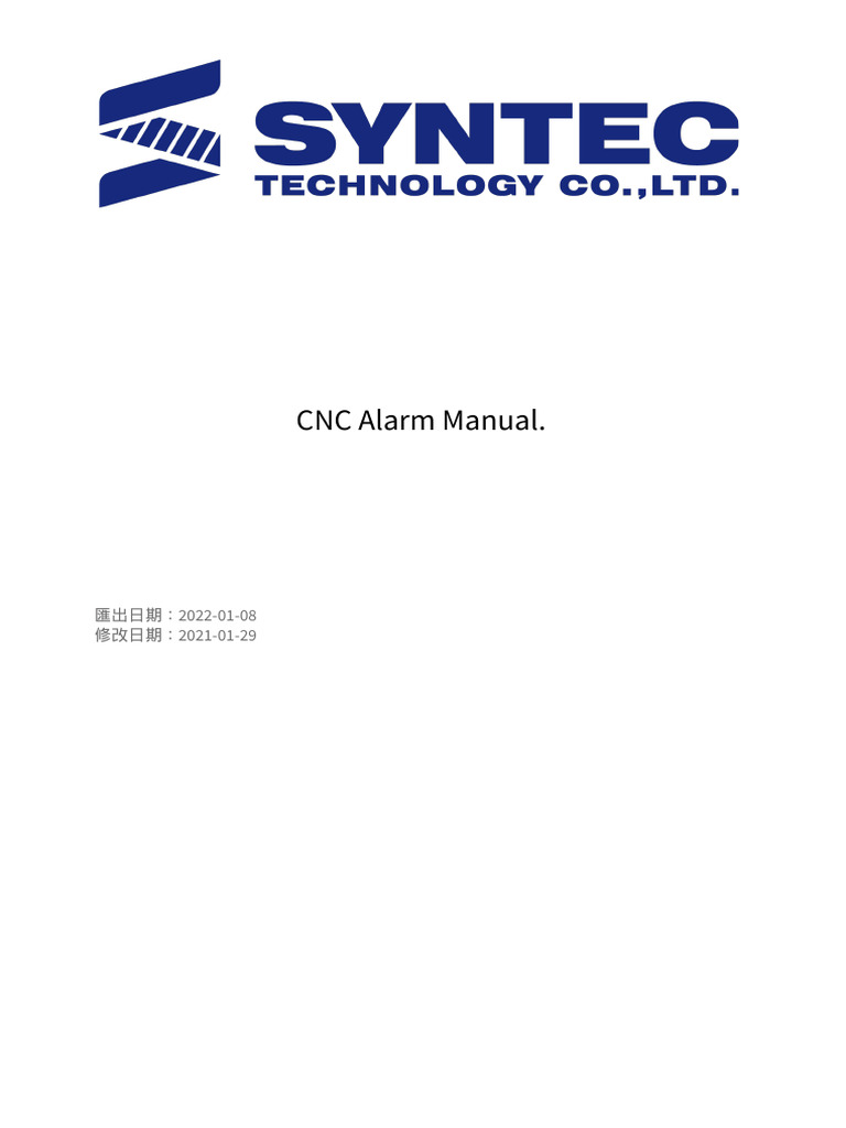 Syntec CNC Alarm Manual Overview | PDF | Windows Registry | Numerical ...
