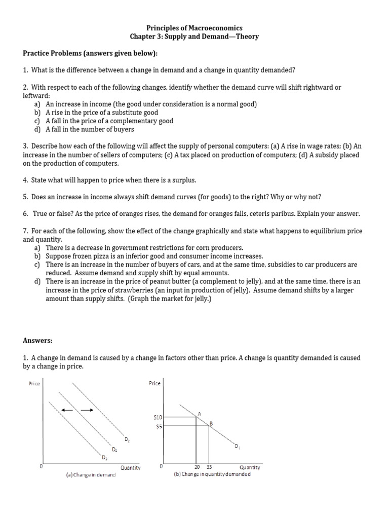 Principles of Macroeconomics Chapter 3: Supply and Demand-Theory ...