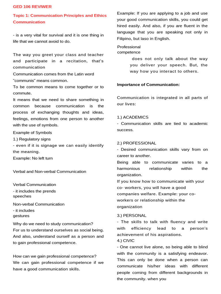 Purcom Reviewer PDF | PDF | Communication | Nonverbal Communication