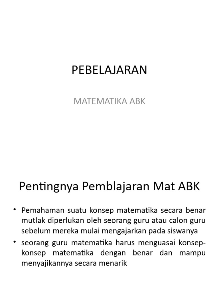 Pembelajaran Matematika ABK | PDF