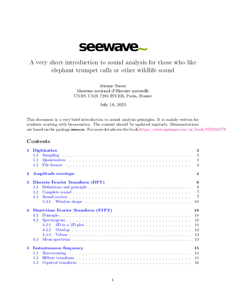 Seewave Analysis | PDF