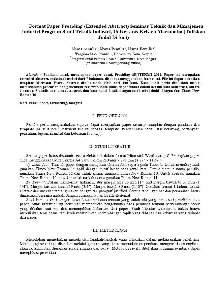 Template Extended Abstract SENTEKMI2021 | PDF