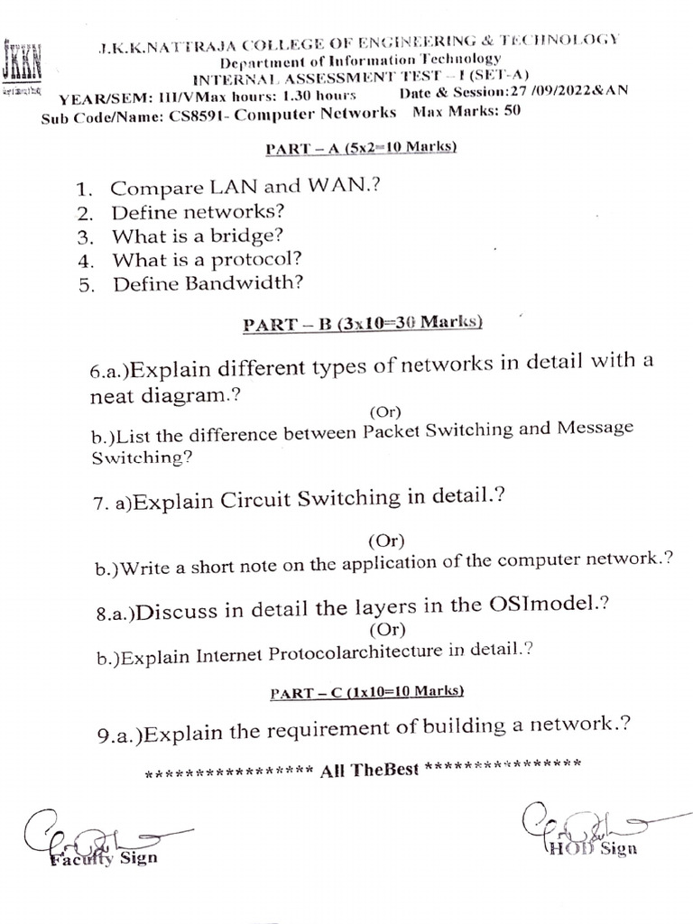 CN Question Paper | PDF