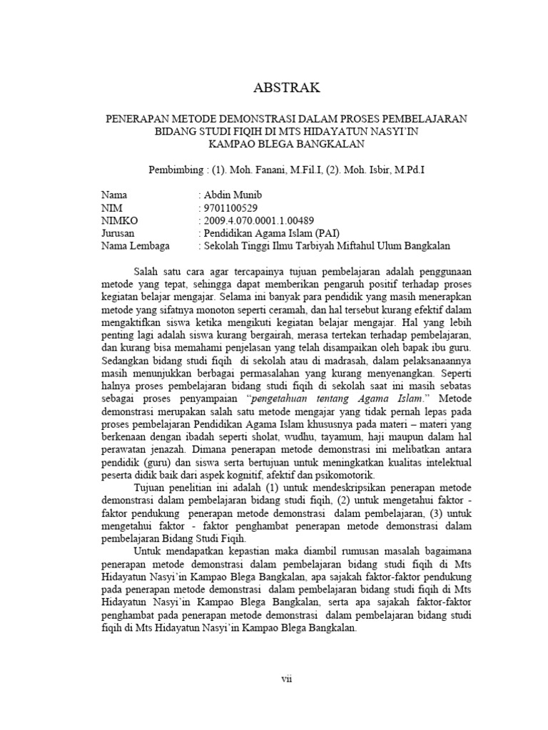 Abstrak Penelitian Skripsi | PDF