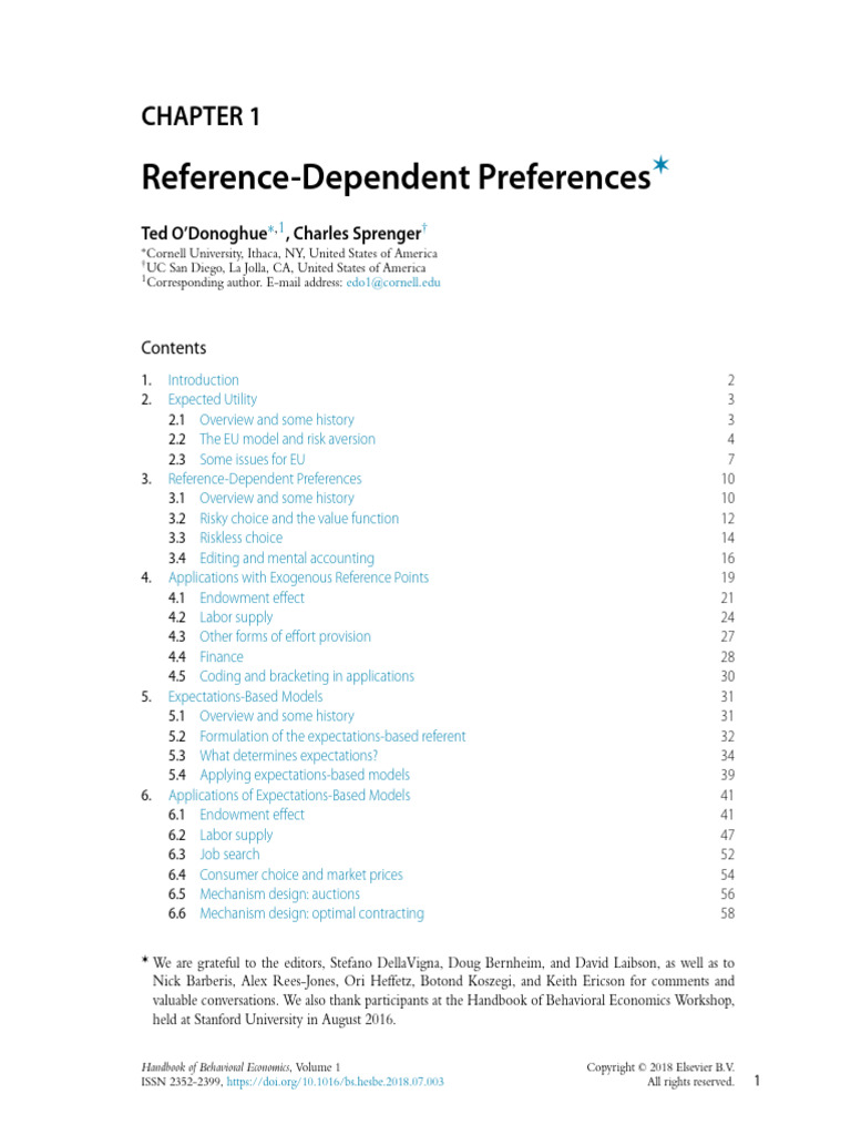 Chapter 1 - Reference Dependent Preferences - We Are Gratef - 2018 ...