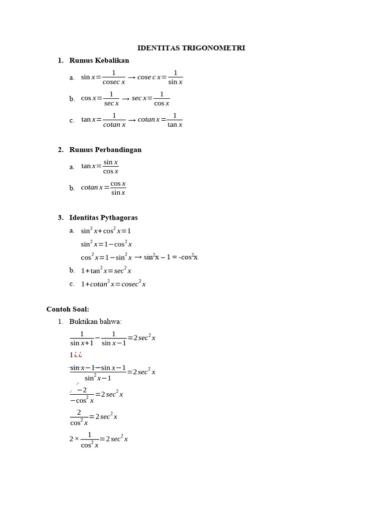 Identitas Trigonometri | PDF